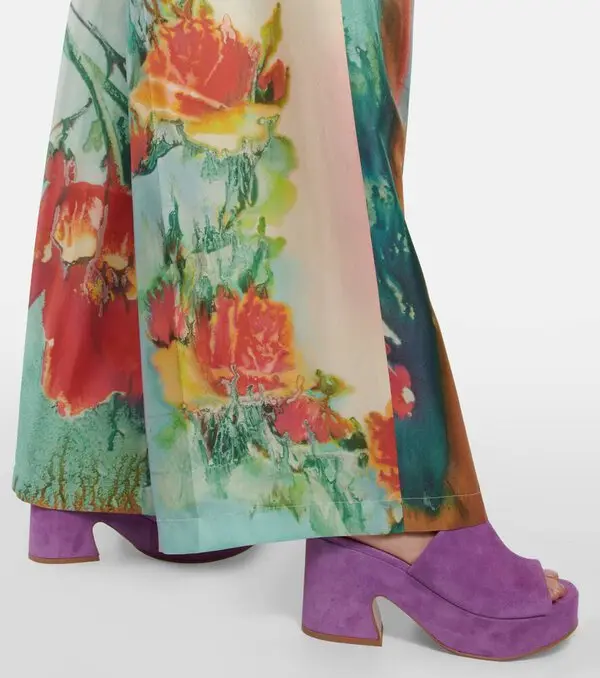 GIANVITO ROSSI Suede Platform Mules - Purple