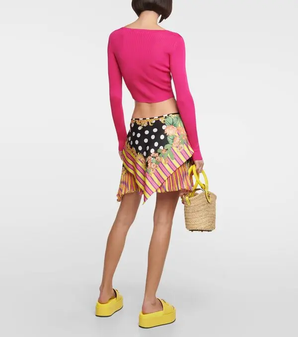 Versace Printed Wrap Miniskirt