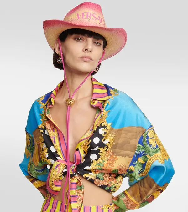 Versace Logo Cowboy Hat In Pink - 50% Off | Editorialist display picture 3