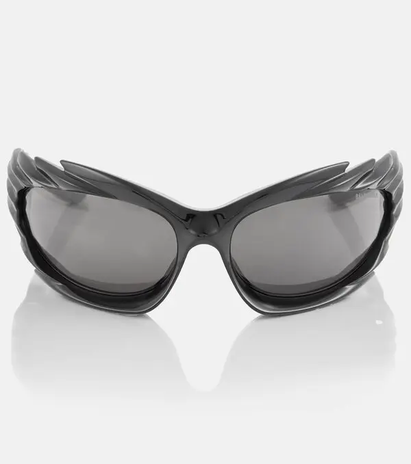 Balenciaga Spike Rectangular Sunglasses - Black