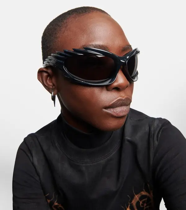 Balenciaga Spike Rectangular Sunglasses