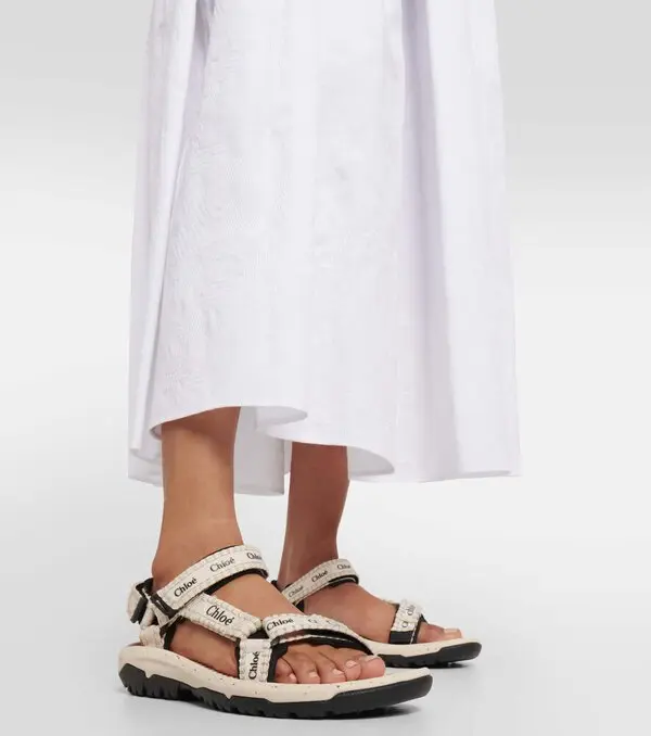 Chloé X Teva Logo Sandals In White - 30% Off | Editorialist