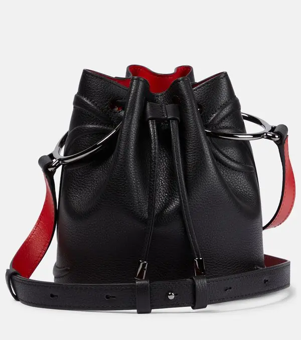 CHRISTIAN LOUBOUTIN By My Side Leather Bucket Bag - Black