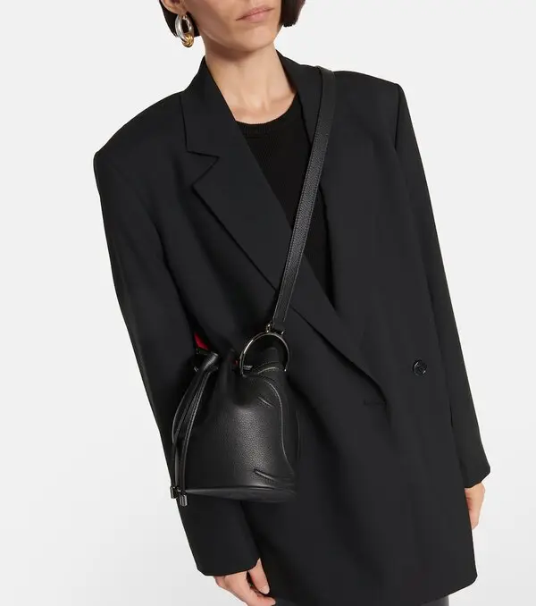 CHRISTIAN LOUBOUTIN By My Side Leather Bucket Bag - Black
