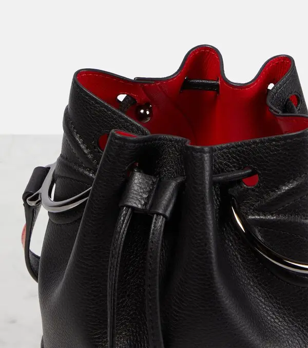 CHRISTIAN LOUBOUTIN By My Side Leather Bucket Bag - Black