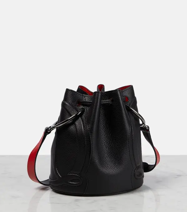 CHRISTIAN LOUBOUTIN By My Side Leather Bucket Bag - Black
