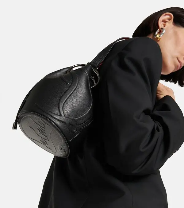 CHRISTIAN LOUBOUTIN By My Side Leather Bucket Bag - Black