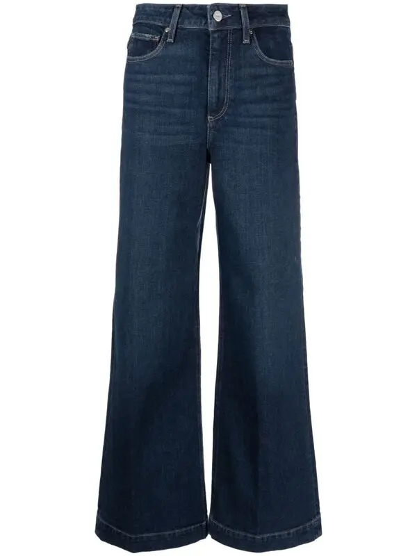 Paige Wide-leg Cropped Jeans - Blue