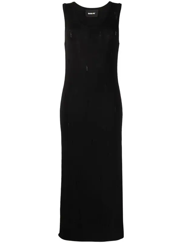 BARROW Distressed Knitted Maxi Dress - Black