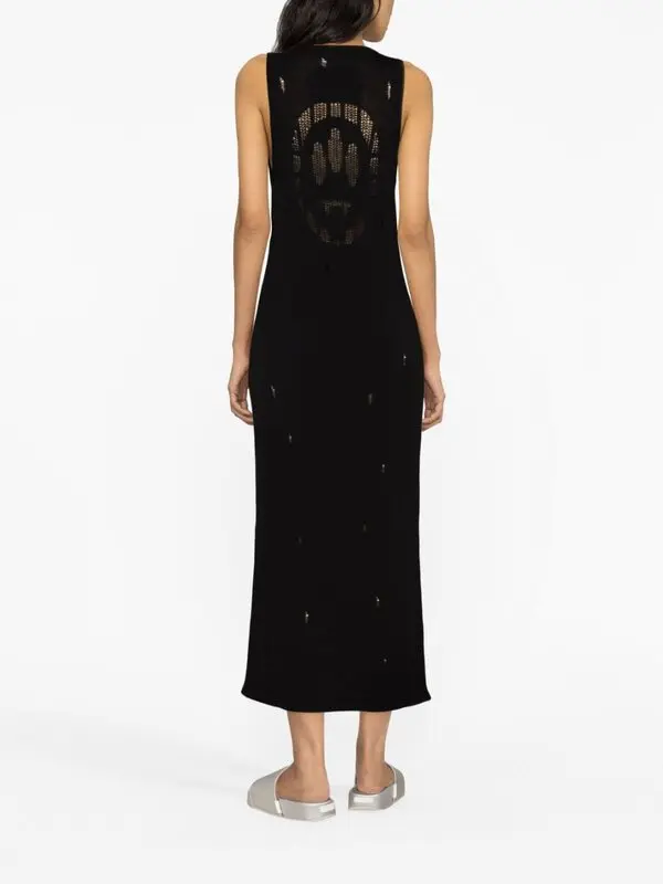 BARROW Distressed Knitted Maxi Dress - Black