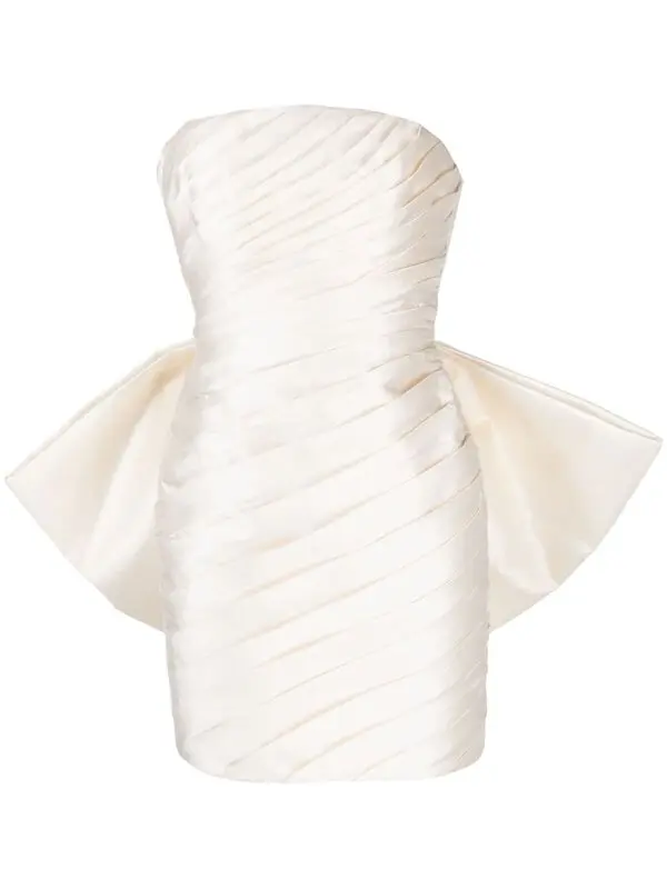 Rachel Gilbert Emmy Bow-embellished Minidress - Neutrals