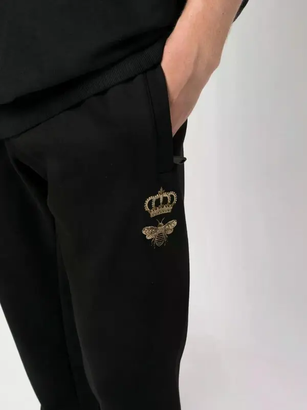 Dolce & Gabbana Embroidered Track Pants - Black