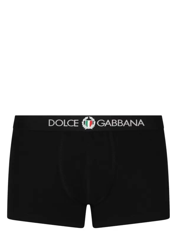 Dolce & Gabbana Logo-print Cotton Boxers - Black