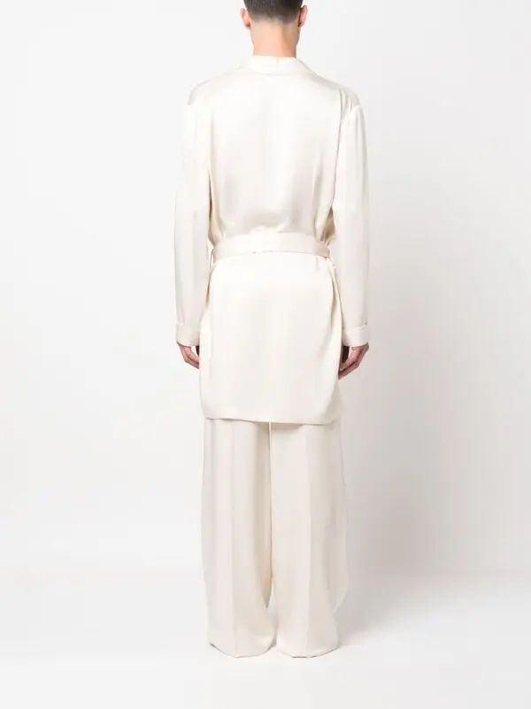 Saint Laurent Belted Satin Mid-length Jacket