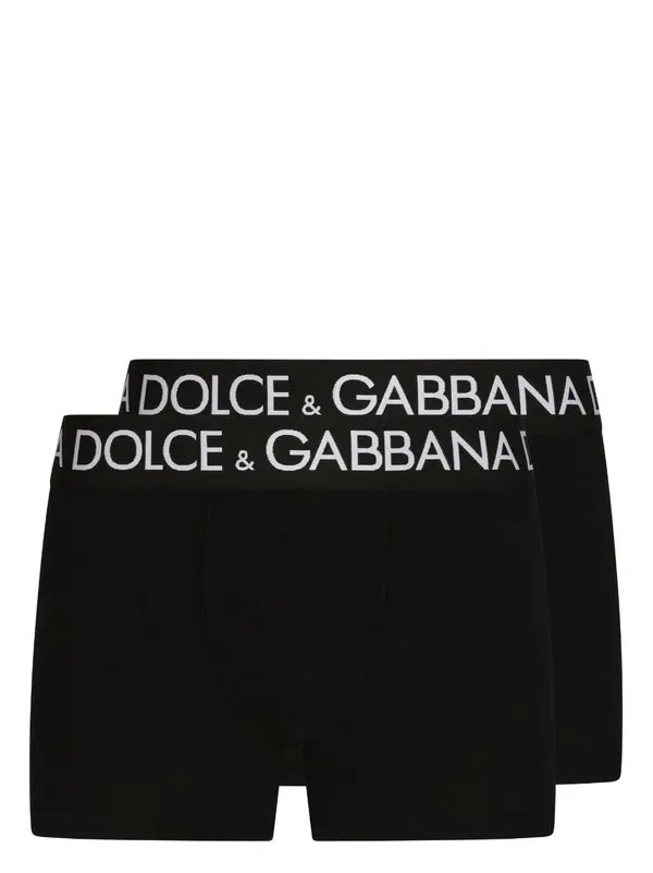 Dolce & Gabbana Pack-of-two Logo-print Boxers - Black