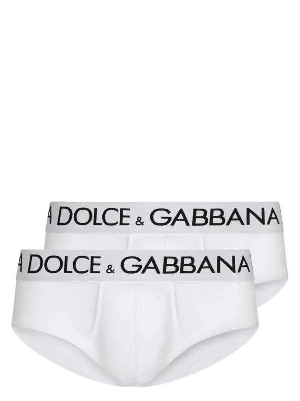 Dolce & Gabbana Two-pack Logo-print Cotton Briefs - White
