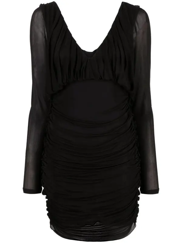 Saint Laurent Draped V-neck Minidress