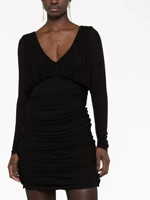 Saint Laurent Draped V-neck Minidress
