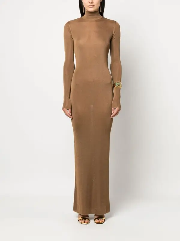 saint laurent brown dress Gorgeous Fall 1975 Yves Saint Laurent Brown Silk Jersey Dress w Full S –  Shrimpton Couture