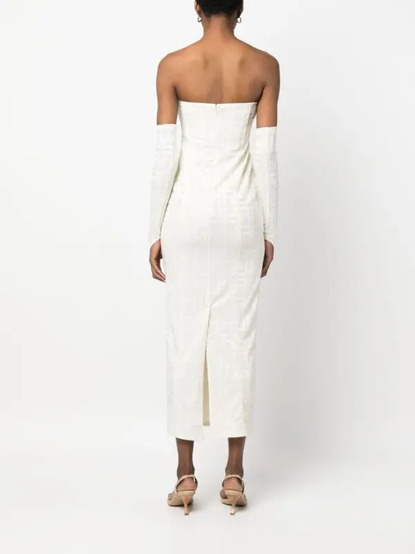 ROTATE BY BIRGER CHRISTENSEN Monogram-jacquard Maxi Dress