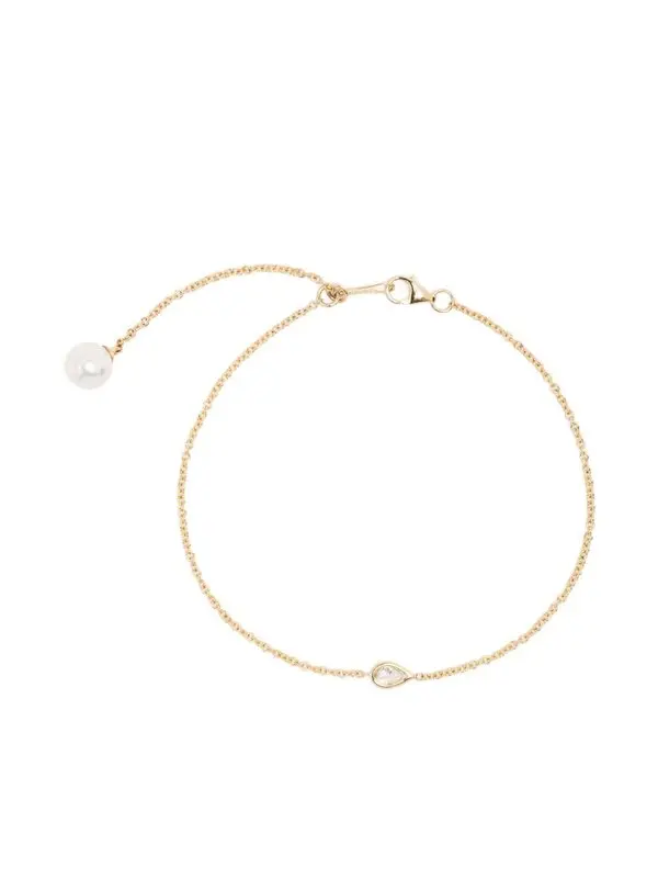 Mizuki 14kt Yellow Diamond And Pearl Bracelet - Gold