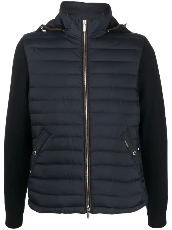 MOORER Zip-up Padded Hooded Jacket