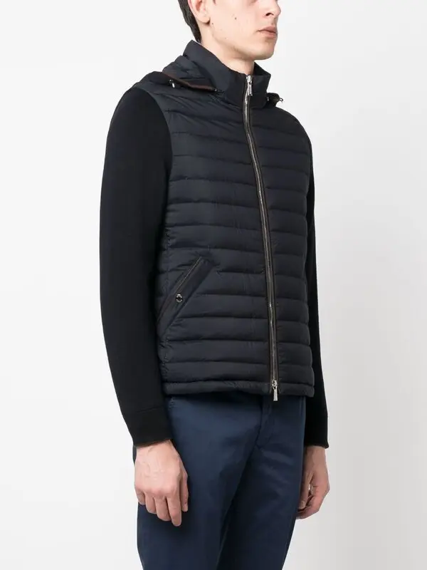 MOORER Zip-up Padded Hooded Jacket