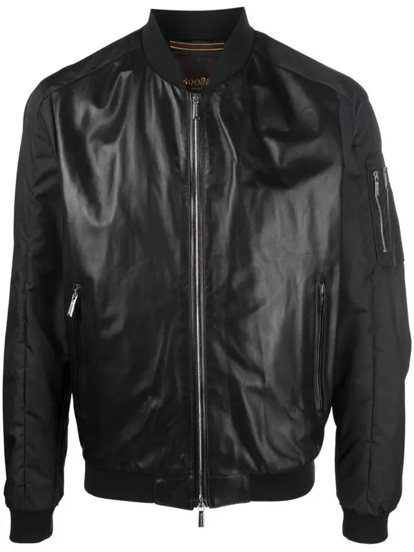 MOORER Edison-pek Leather Bomber Jacket