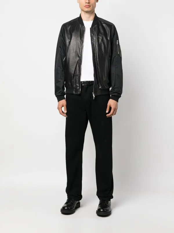 MOORER Edison-pek Leather Bomber Jacket
