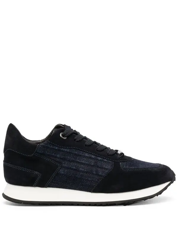 MOORER Logo-plaque Denim Low-top Sneakers