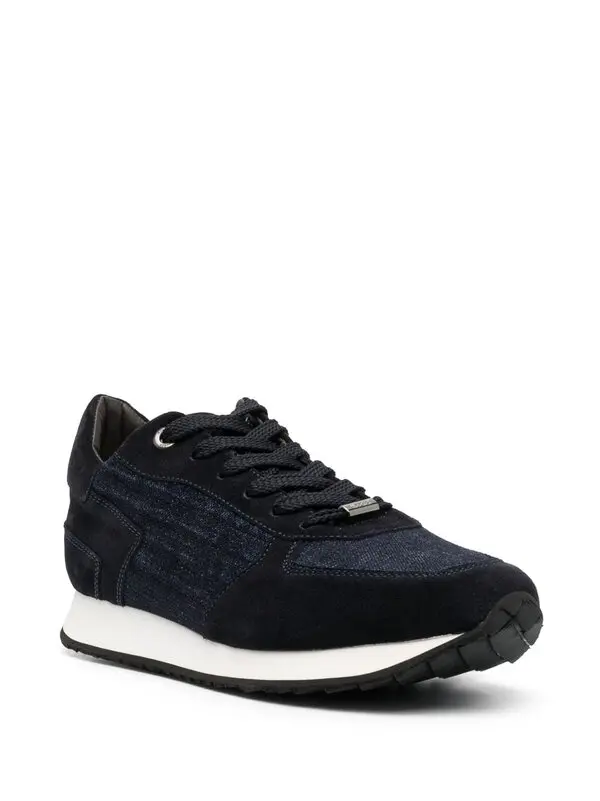 MOORER Logo-plaque Denim Low-top Sneakers