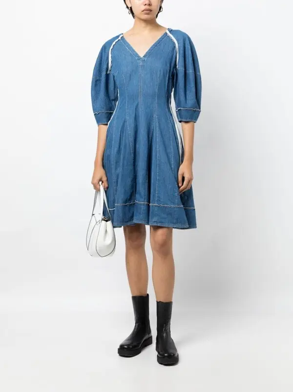 3.1 Phillip Lim Contrast-stitching V-neck Dress