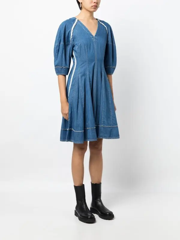 3.1 Phillip Lim Contrast-stitching V-neck Dress