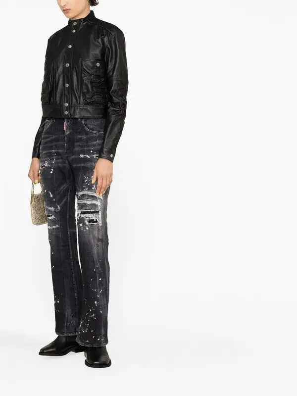 Dsquared2 Cropped Leather Jacket
