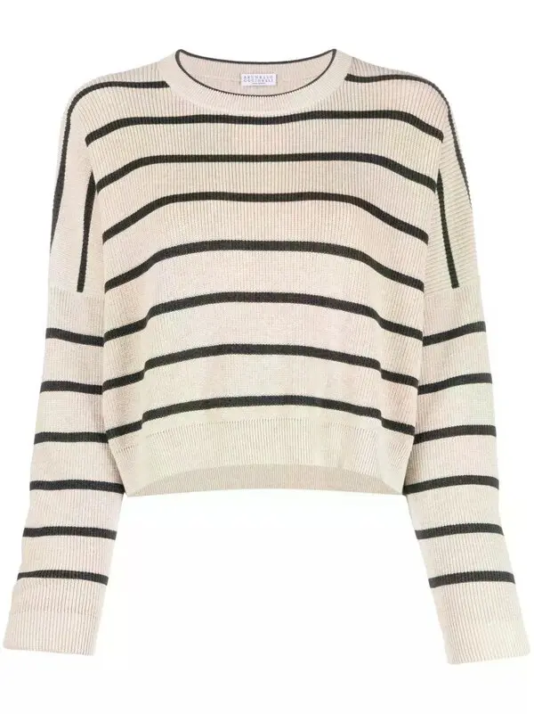 Brunello Cucinelli Striped Cotton Jumper