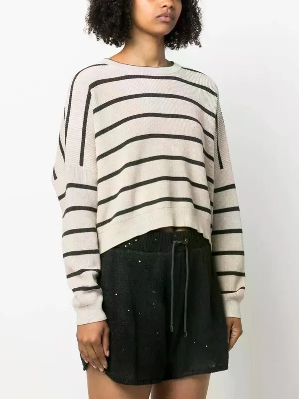 Brunello Cucinelli Striped Cotton Jumper