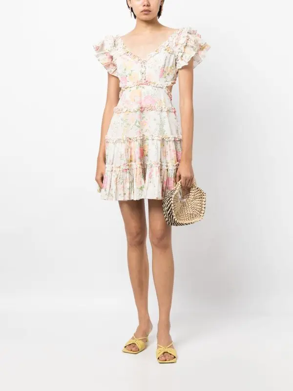 NEEDLE & THREAD Floral-print Mini Dress
