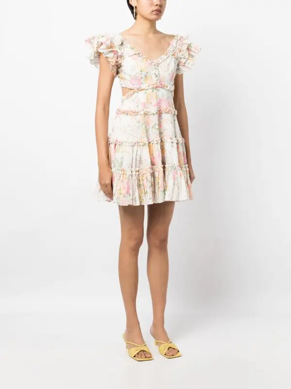 NEEDLE & THREAD Floral-print Mini Dress