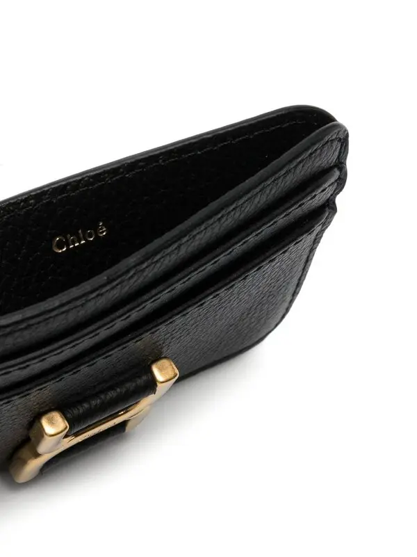 Chloé Marcie Leather Card Holder - Black