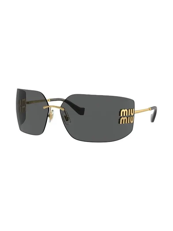 Miu Miu Runway Rimless Sunglasses - Gold