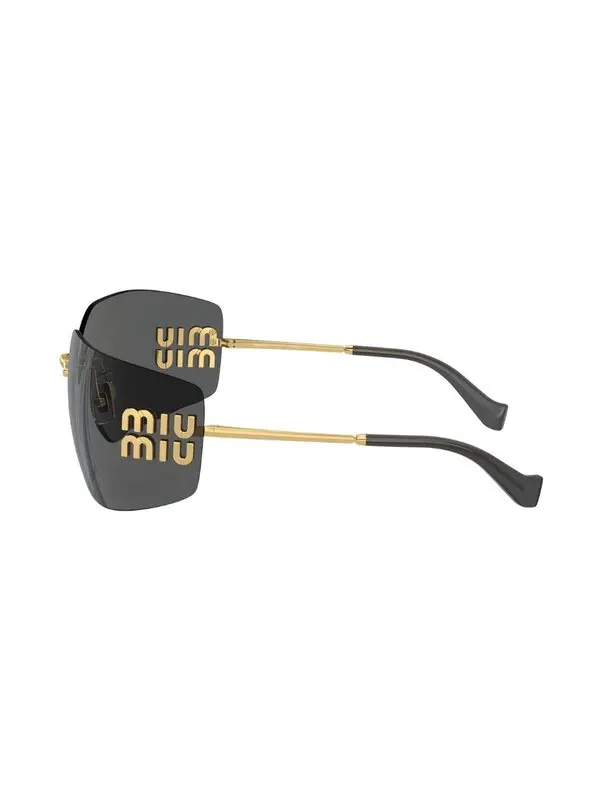 Miu Miu Runway Rimless Sunglasses - Gold