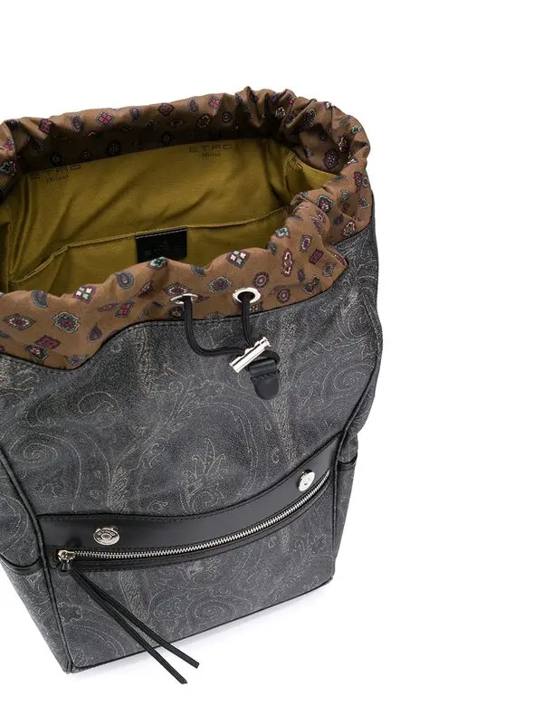 Etro Paisley Print Backpack RARE Etro Paisley Drawstring Backpack in Beige Paisley | Santa Fe  main image 2