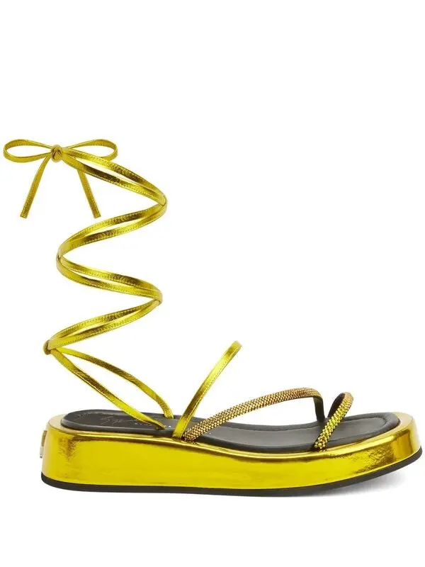 GIUSEPPE ZANOTTI 32mm Melburne Lace Sandals - Gold