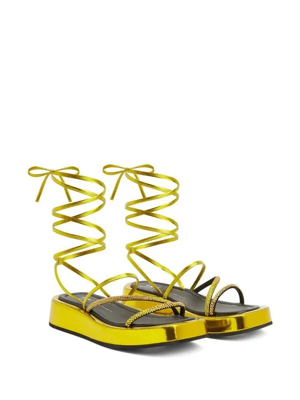 GIUSEPPE ZANOTTI 32mm Melburne Lace Sandals - Gold
