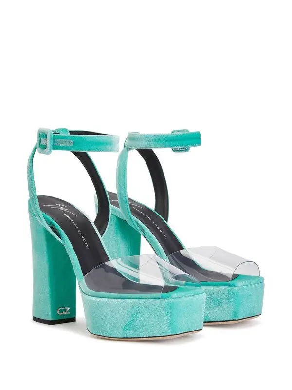 GIUSEPPE ZANOTTI 120mm Betty Plexi Sandals - Blue