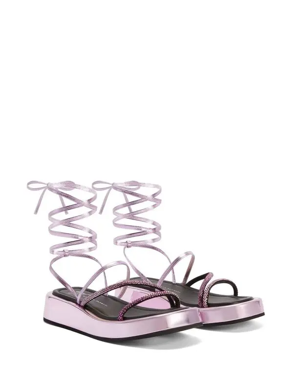GIUSEPPE ZANOTTI Melbourne Lace-up Sandals - Pink
