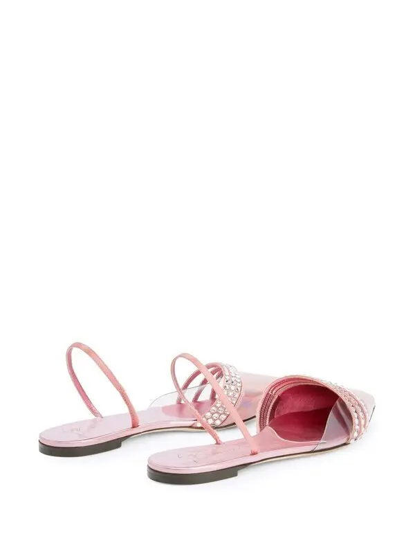 GIUSEPPE ZANOTTI Claralie Rhinestone-embellished Flat Pumps - Pink