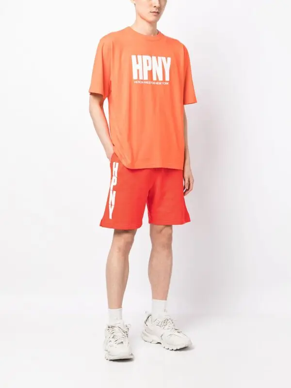 Heron Preston Hpny Print Track Shorts - Orange