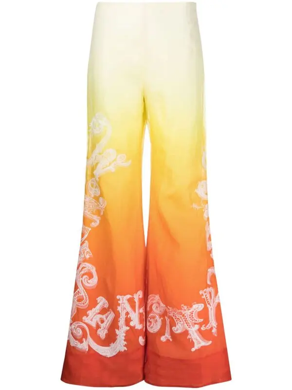 Zimmermann Wonderland Ombré-effect Flared Trousers - Yellow