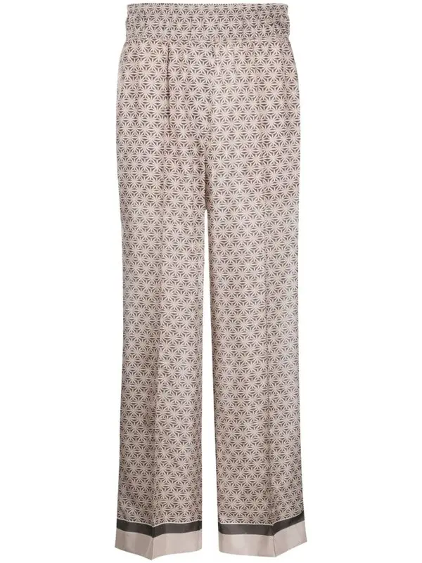 Brunello Cucinelli Printed Cropped Wide-leg Trousers